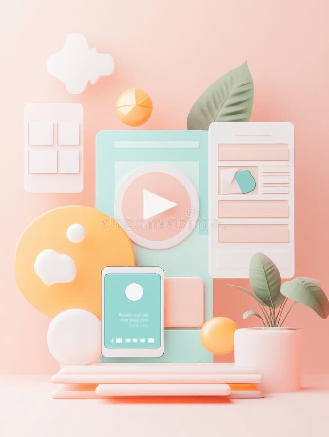 Stylized Social Media Post with Modern Design Elements and Soft Color ...