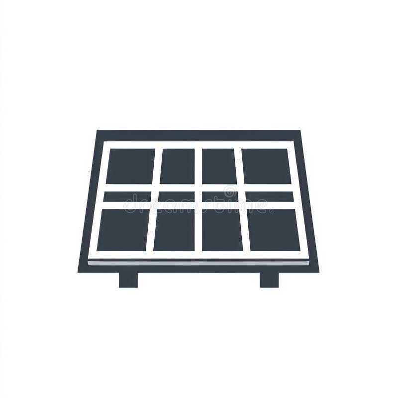 A Stylized Solar Panel Icon Representing Sunlight and Clean Energy ...