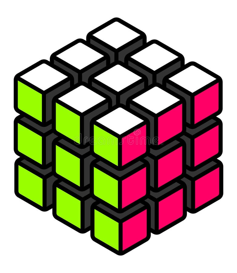 Pink Rubik Cube Icon Isolated on Blue Background. Mechanical Puzzle Toy ... Pink Rubik Cube Icon Isolated on Blue Background. Mechanical Puzzle Toy ...