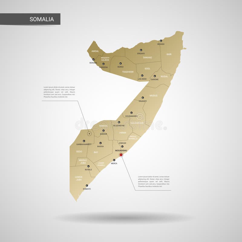 Stylized Somalia Map Vector Illustration. Stock Vector - Illustration ...