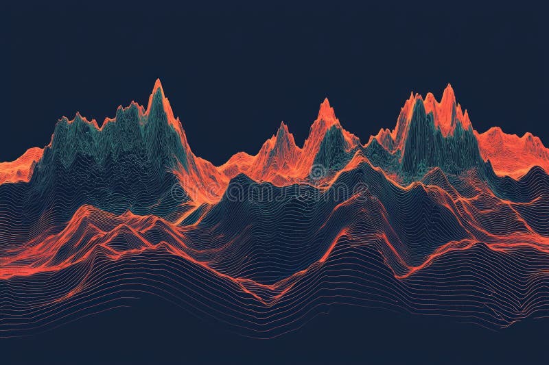 Stylized Soundwave Pattern Resembling Mountains, Symbolizing Powerful ...