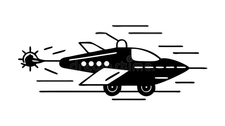 Stylized Spaceship with Dynamic Motion, Vector Design Generative AI ...