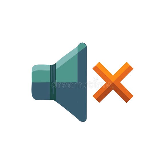 Stylized Speaker Icon with Mute Symbol Illustration Stock Illustration ...
