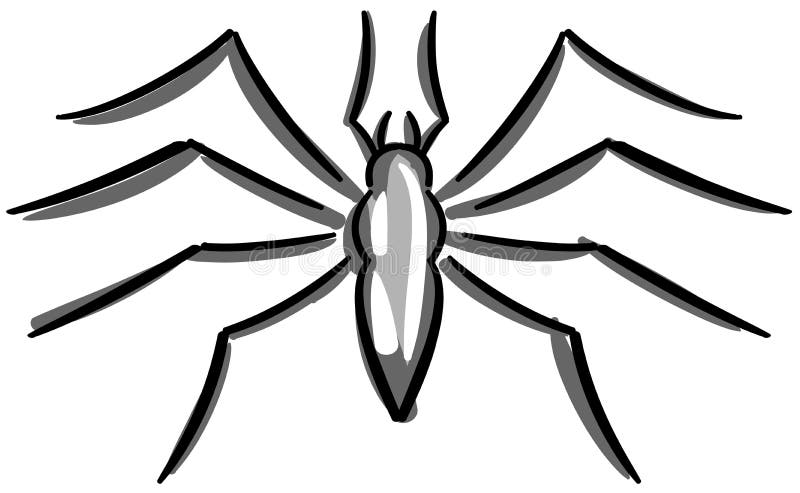 Stylized Spider Isolated in Grey Tones Stock Vector - Illustration of ...