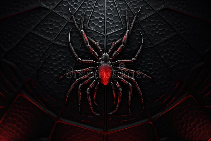 Red-black Spider on Textured Background Stock Illustration ...
