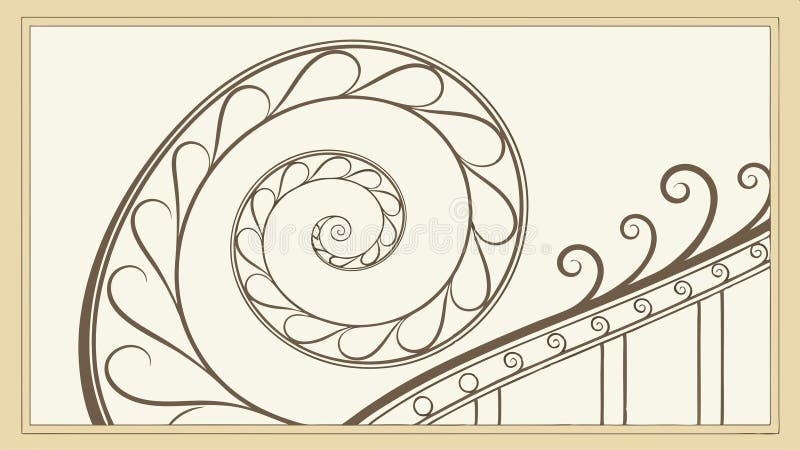 Stylized Spiral Staircase Architectural or Abstract Design Element ...