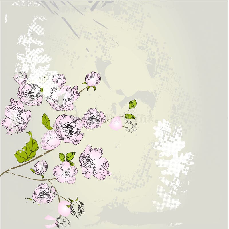 Stylized spring flowers stock illustration. Illustration of bloom ...