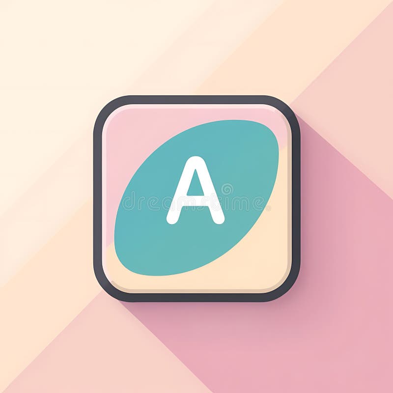 A Stylized Square Button Displays a Capital a Stock Illustration ...