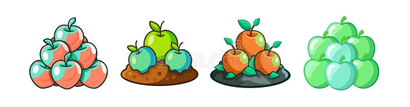 Stylized Stack of Apples Vector Illustration on White Stock Vector ...