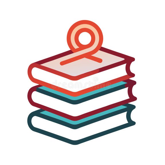 Stylized Stack of Books with Bookmark, Education and Knowledge Vector ...