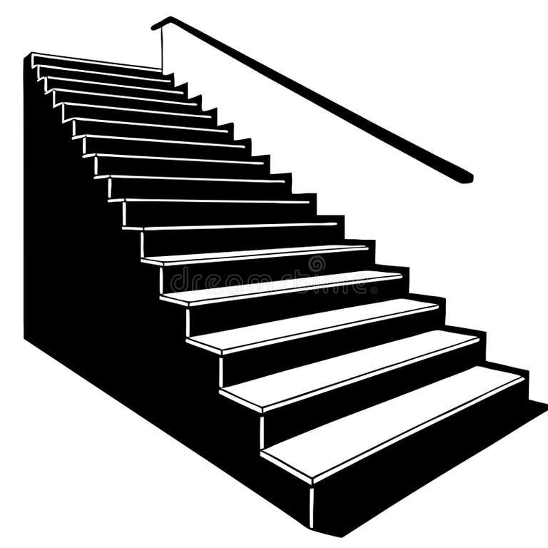 Stylized Staircase Vector Art for Modern Interior Design Themes and ...