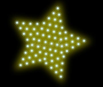 Stylized Star Composed of Eleven-pointed Stars on a Black Background ...