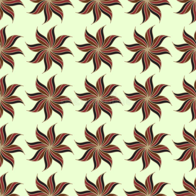 Stylized Star Anise Seamless Pattern. Light Background Stock Vector ...