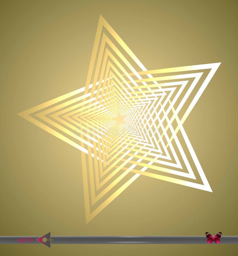 Stylized Star Made of Lines on a White Background. Object, Element for ...