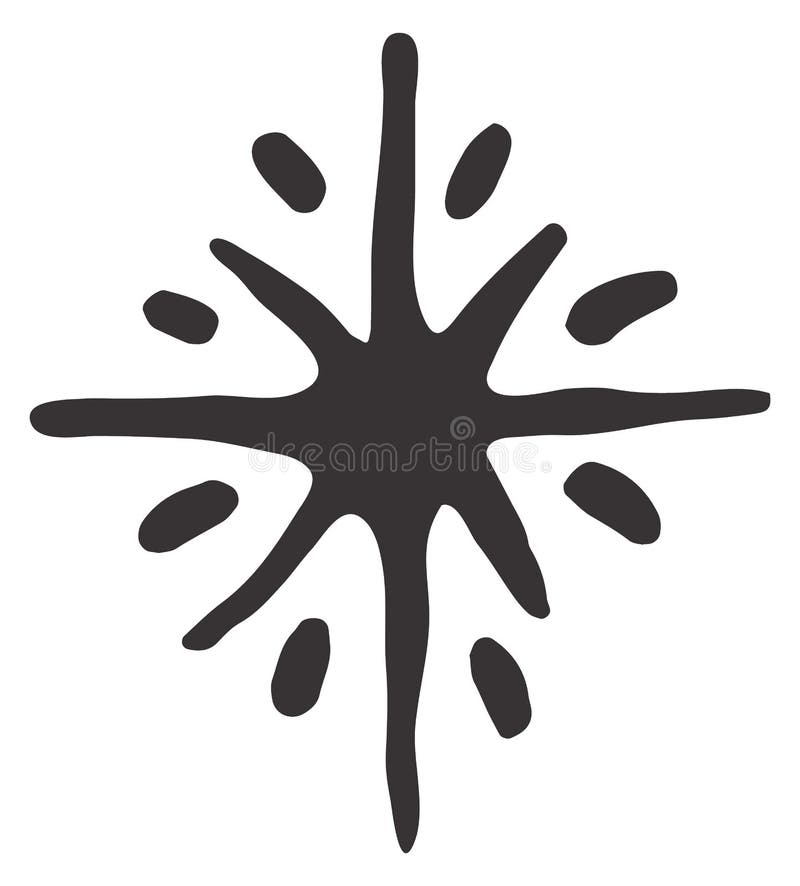 Stylized Star Shine. Light Rays in Doodle Style Stock Vector ...