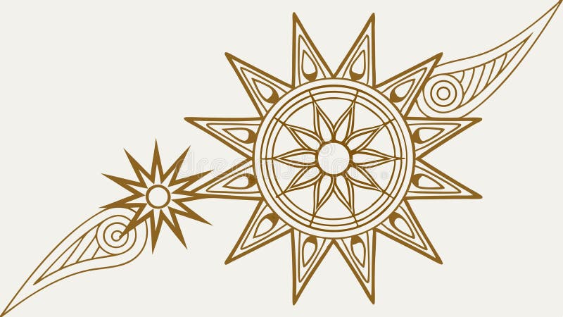 Stylized Starburst Design with Ornate Lines, Dynamic Geometric Pattern ...