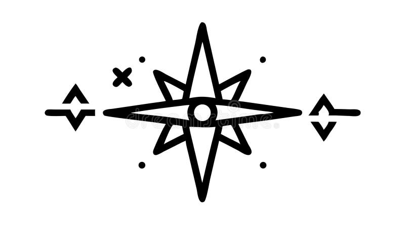 Stylized Starburst or North Star, Guidance and Direction, Vector Design ...