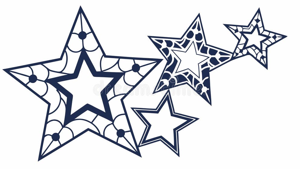 Stylized Stars Cluster - Celestial Decorative Elements, Vector Design ...