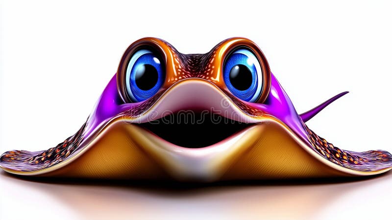 Stylized Stingrays with Vibrant Colors and Expressive Features Stock ...