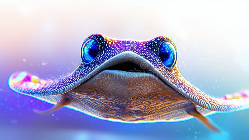 Stylized Stingrays with Vibrant Colors and Expressive Features Stock ...