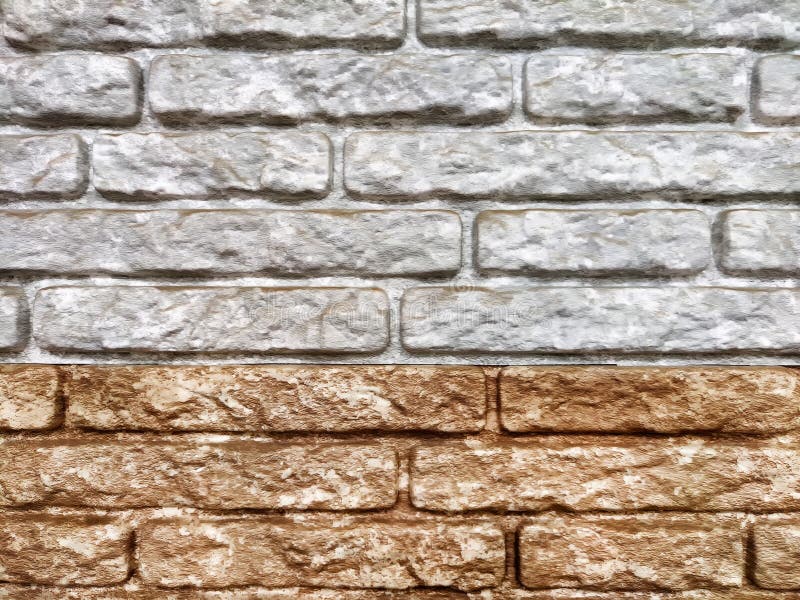 Stylized Stone or Brick Plastic Wall of Different Colors. Abstract ...