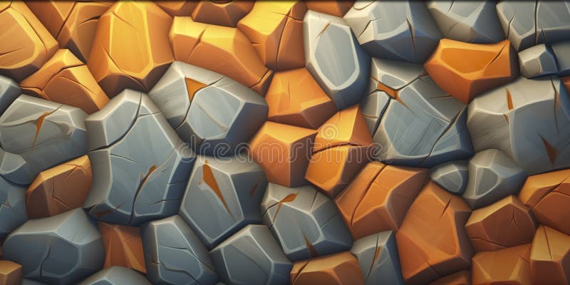 Stylized Stone Texture: Seamless Gray and Orange Rock Pattern Stock ...