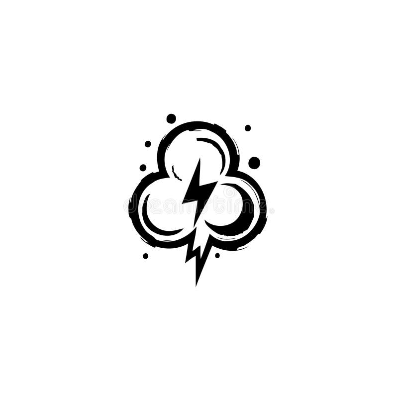 Stylized Storm Icon with a Lightning Bolt, Representing Power and ...