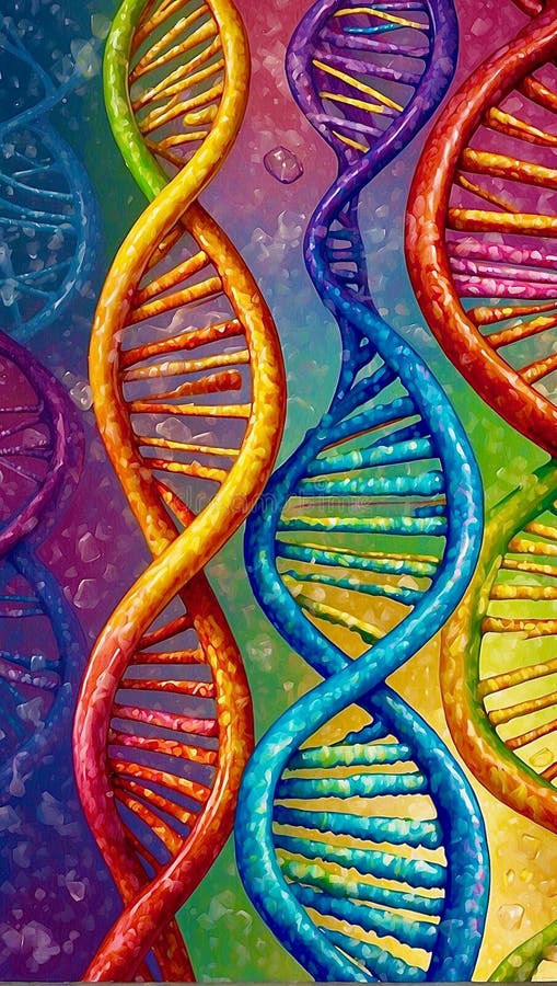 A Stylized Strand of DNA Wth Rainbow Colors. AI Generated Illustration ...