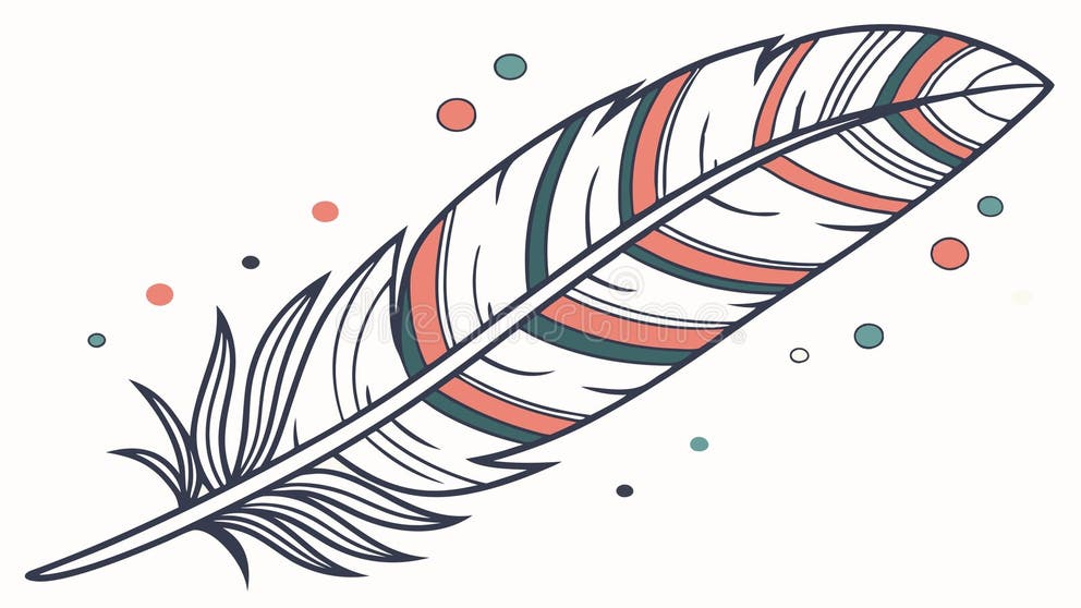Stylized Striped Feather with Dots, Vector Design Generative AI Stock ...