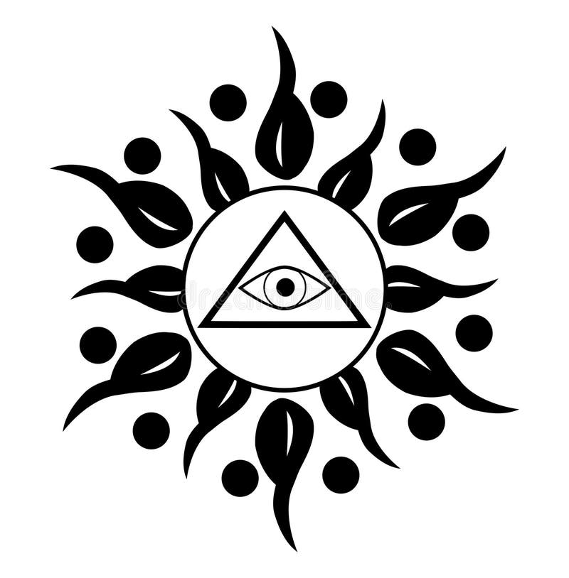 Stylized Man with All Seeing Eye Stock Vector - Illustration of ...