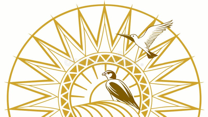 Stylized Sun with Bird Musical Notes Design, Vector Design Generative ...