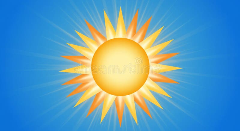 A Stylized Sun with a Bright Yellow Circular Center is Surrounded by ...
