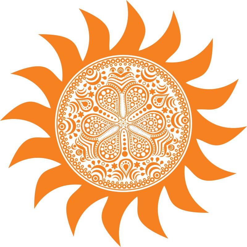 Stylized Sun, Symbol Design Stock Vector - Illustration of ornate ...