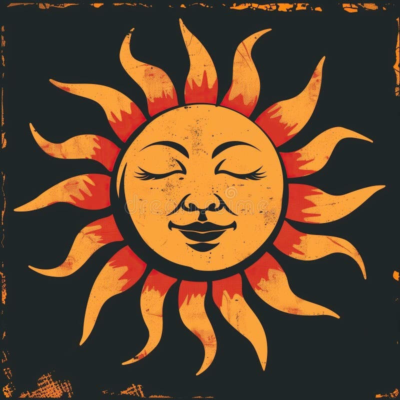 Stylized Sun Design with Artistic Rays, Generative AI Stock ...