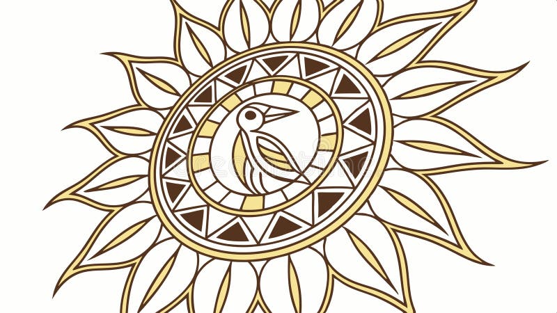 Stylized Sun Face Circular Decorative Element Vector Design Generative ...