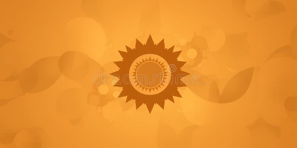 A Stylized Sun Graphic with a Spiky Outer Ring on an Orange Gradient ...