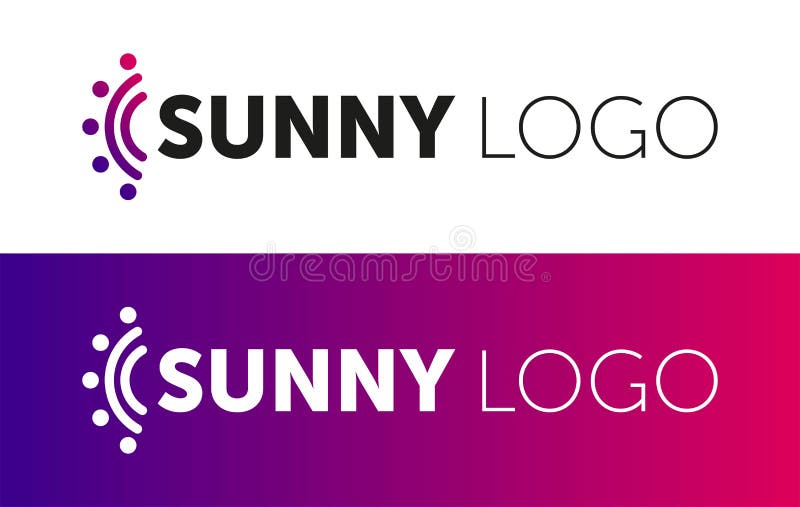 Stylized Sun Logo Flat Style. Round Warm Abstract Form. Vector Design ...