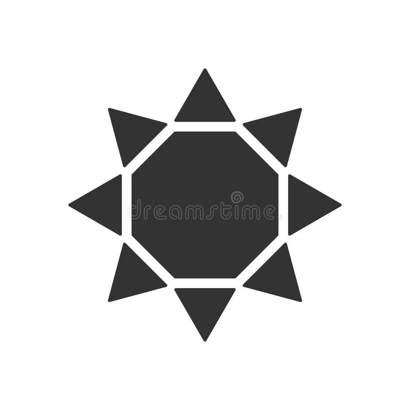 Stylized Sun Logotype. Icon of Sun, Flower. Isolated Black Logo on ...