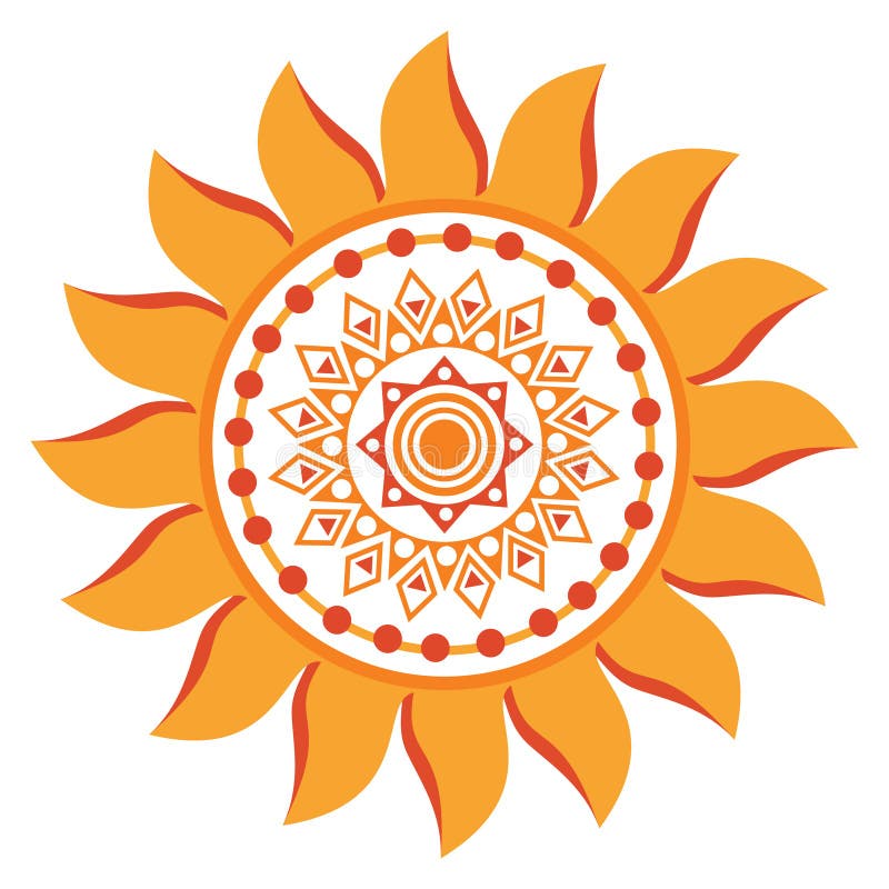 Stylized Sun, Symbol Design Stock Vector - Illustration of ornate ...