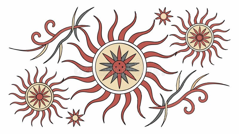 Stylized Sunburst Pattern, Ornate Radial Design, Decorative Energy ...