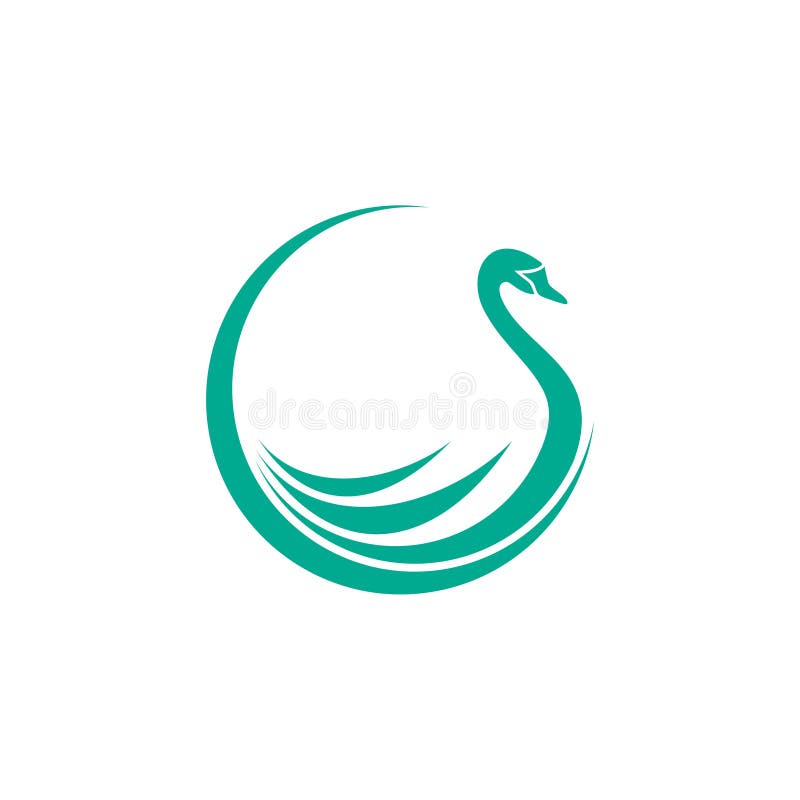 Stylized Swan Logo Icon Design Element Stock Vector - Illustration of ...