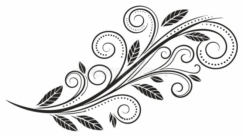 Stylized Swirling Feather,like Decorative Ornament Design. Vector ...