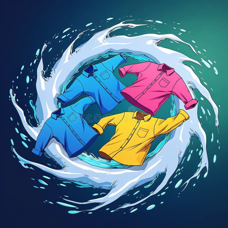 Stylized Swirling Water Vortex with Bright Colors on Gradient ...