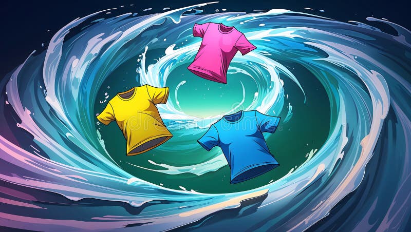 Stylized Swirling Water Vortex with Bright Colors on Gradient ...