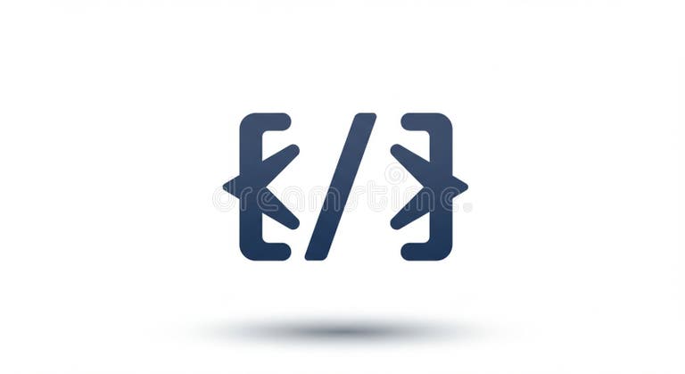 A Stylized Symbol Combining Left and Right Angle Brackets Enclosing a ...