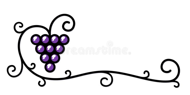 The symbol of grapes. stock illustration. Illustration of stylized ...