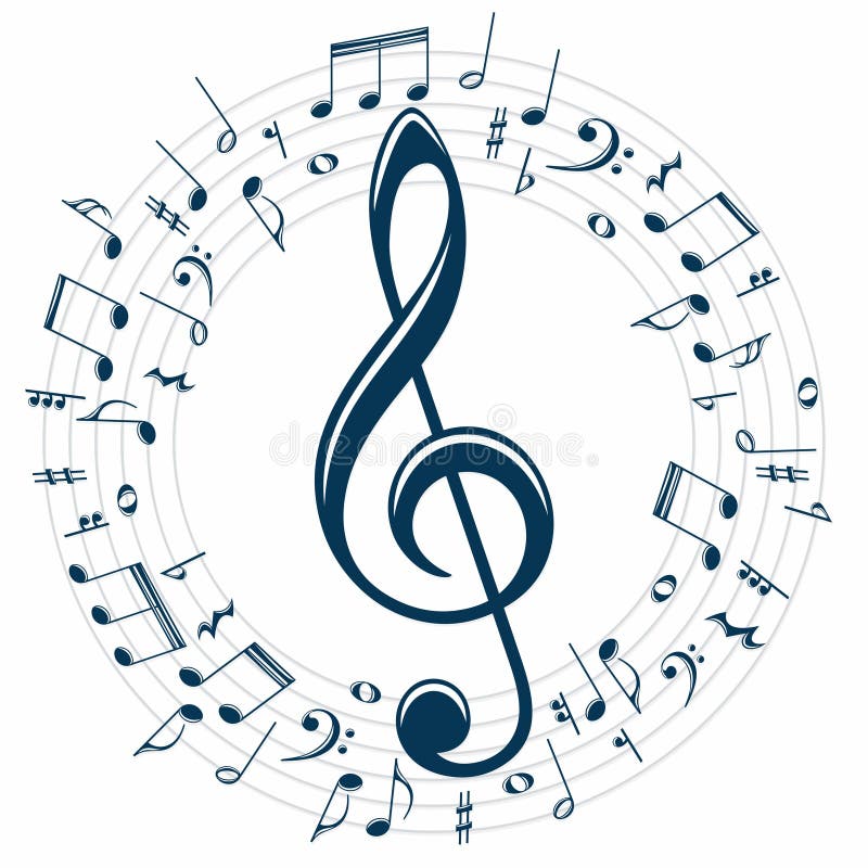 Symbol with music notes. stock vector. Illustration of stylized - 148687689