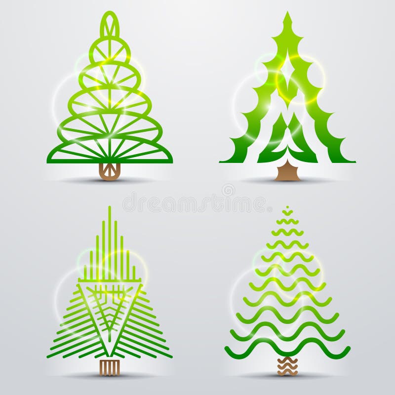 Stylized Symbols of Christmas Tree Stock Vector - Illustration of ...