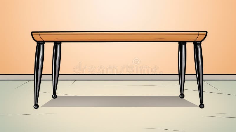 Stylized Table Line Drawing Stock Illustration - Illustration of ...