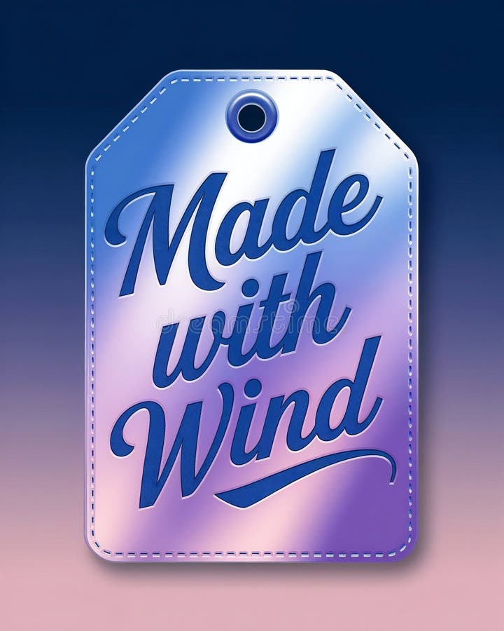 Stylized Tag Design with Gradient Background and Stitching Details ...